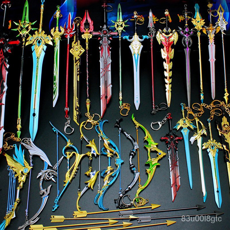 Jual Genshin Impact Sword Keychains Genshin Cosplay Weapons Skyward ...