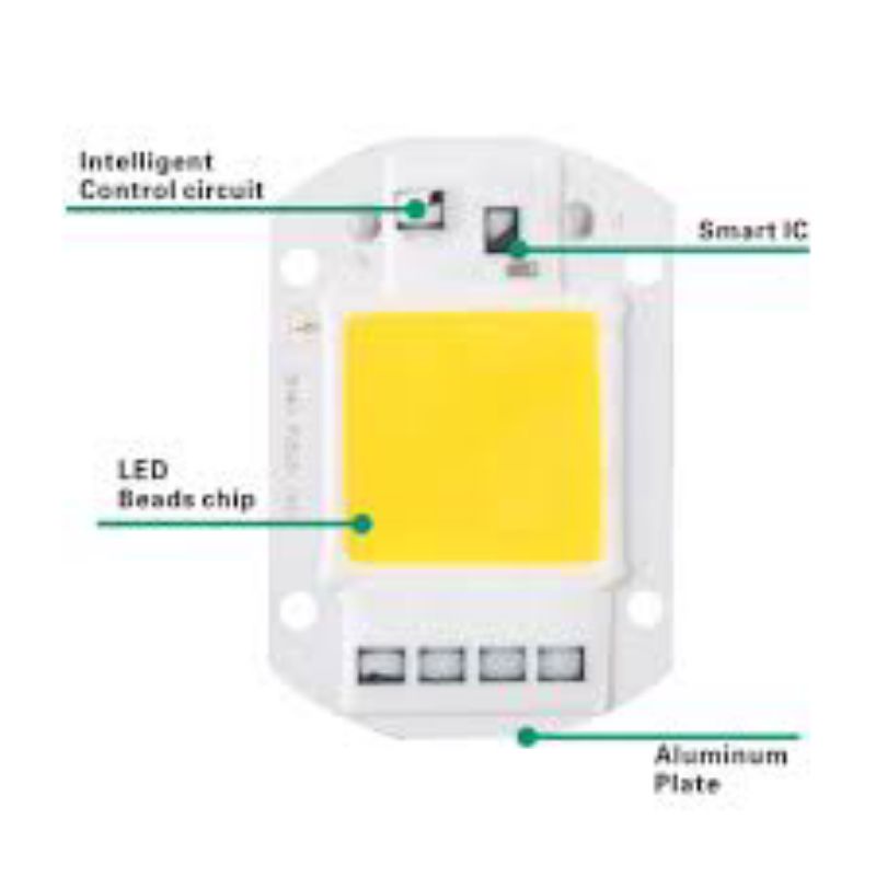 Jual Hpl LED chip 50 watt 220 volt AC / part lampu sorot LED 50 watt ...