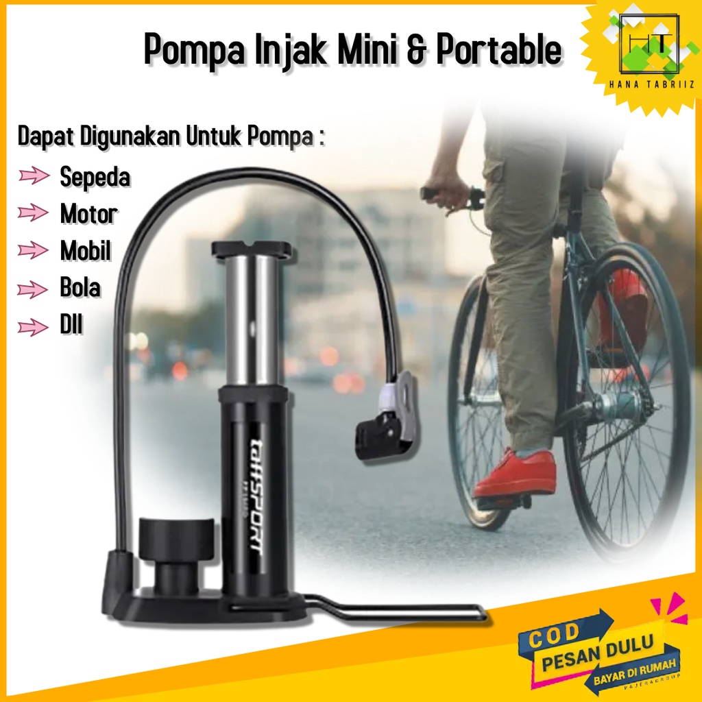 Jual Pompa Angin Ban Sepeda Motor mobil Bola Injak Mini Portable ...