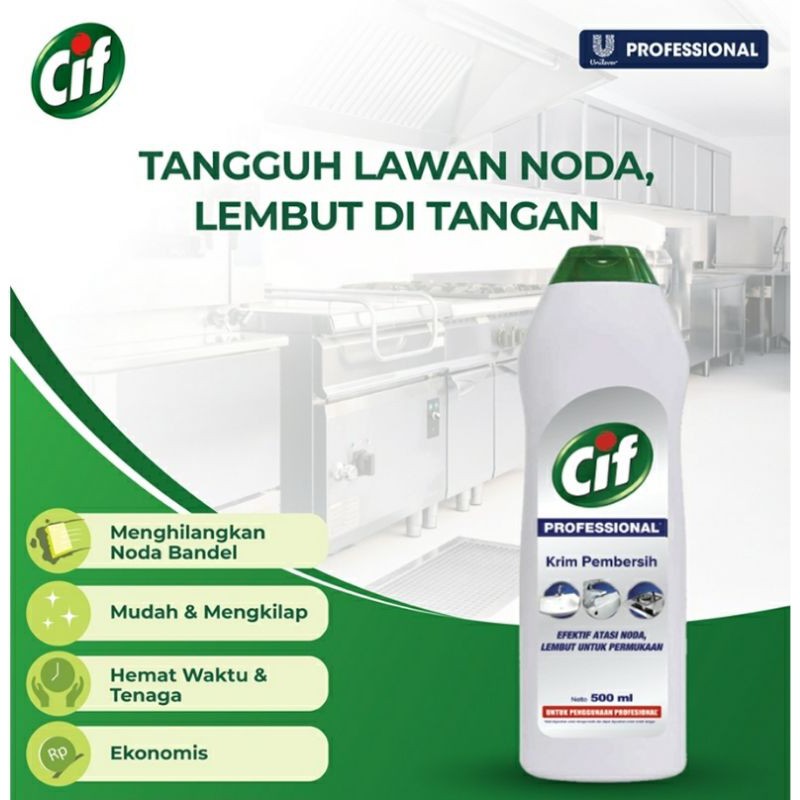 Jual CIF KRIM PEMBERSIH PRO - 500 ML. unilever prifessional Cif cream ...