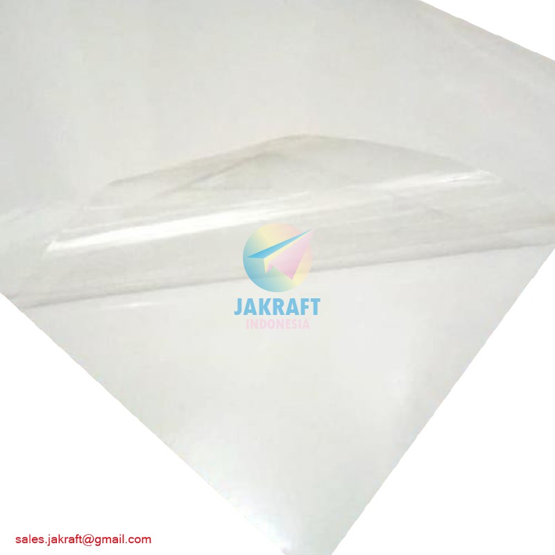 Jual (1 Pcs) Kertas Stiker Bening 21 x 10 Cm Vinyl Glossy Transparan ...