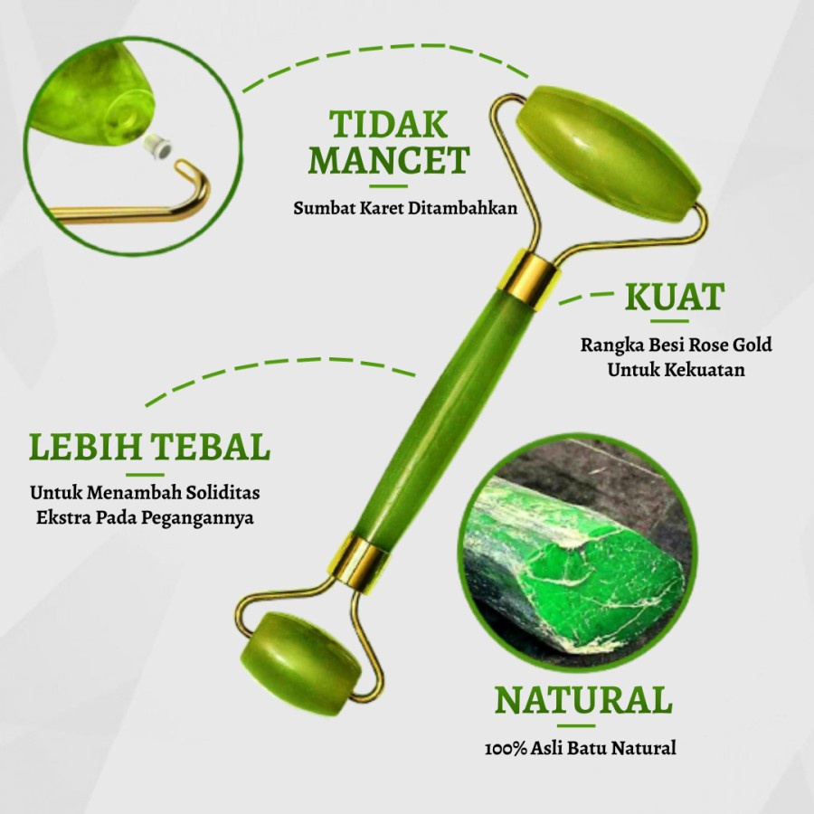 Jual Roller Jade Batu Natural Giok Alat Pijat Wajah Facial Massage ...