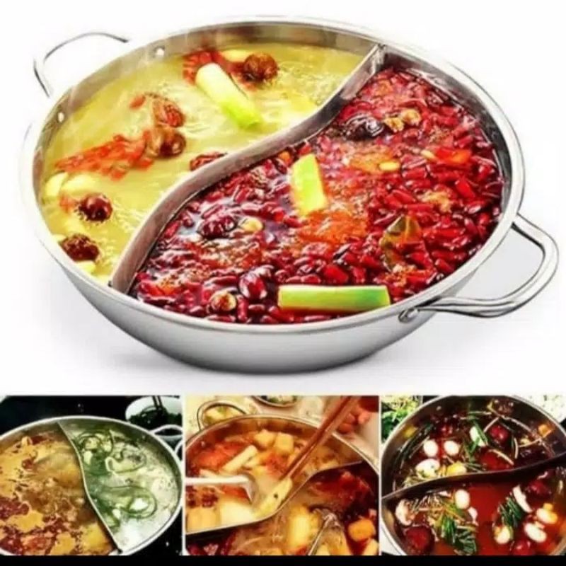 Jual Panci Shabu / Panci Sop Suki Shabu2 30cm / Panci hot pot Sekat ...