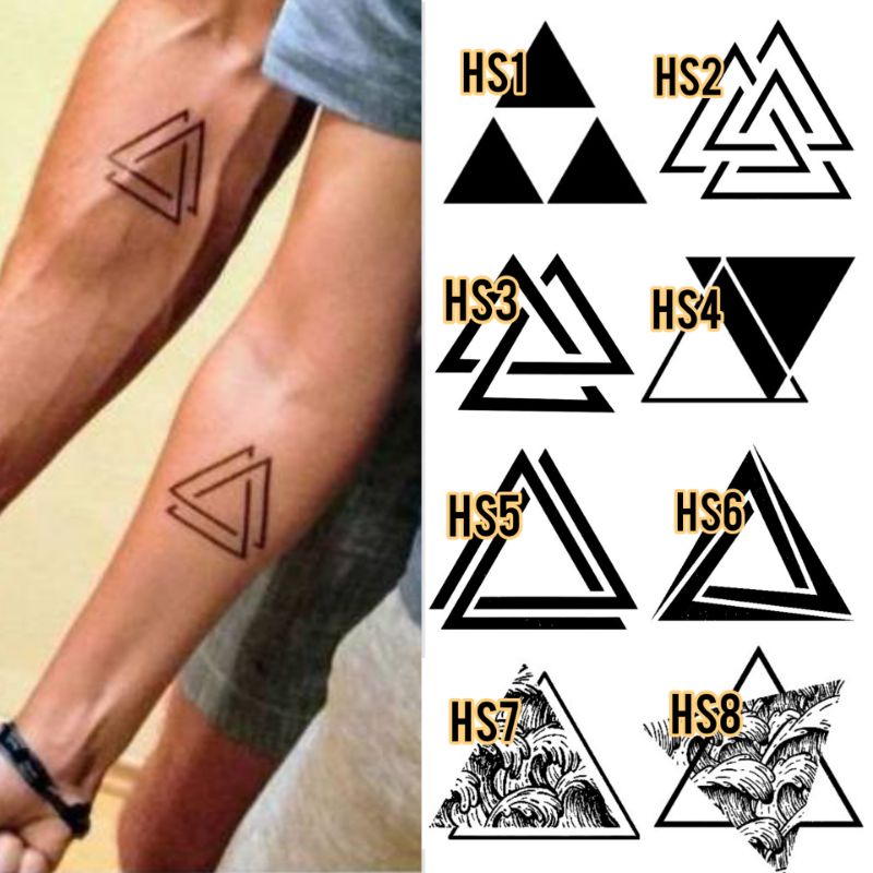 Jual Tato Basic Tahan 5-7 Hari Tato Temporer Tato segitiga Tato Pria ...