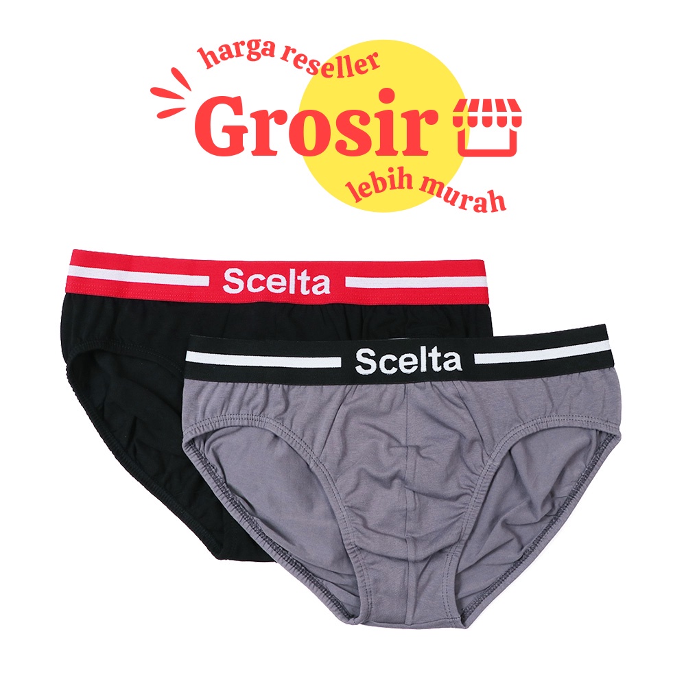 Jual Scelta - Grosir 1lusin Celana Dalam Pria Segitiga Karet Boxer Lebar Bahan Katun Lusin Sm ...
