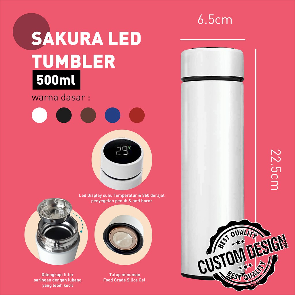 Jual Cetak Tumbler Custome Tipe Sakura LED Tumbler, Tumbler Tempat ...