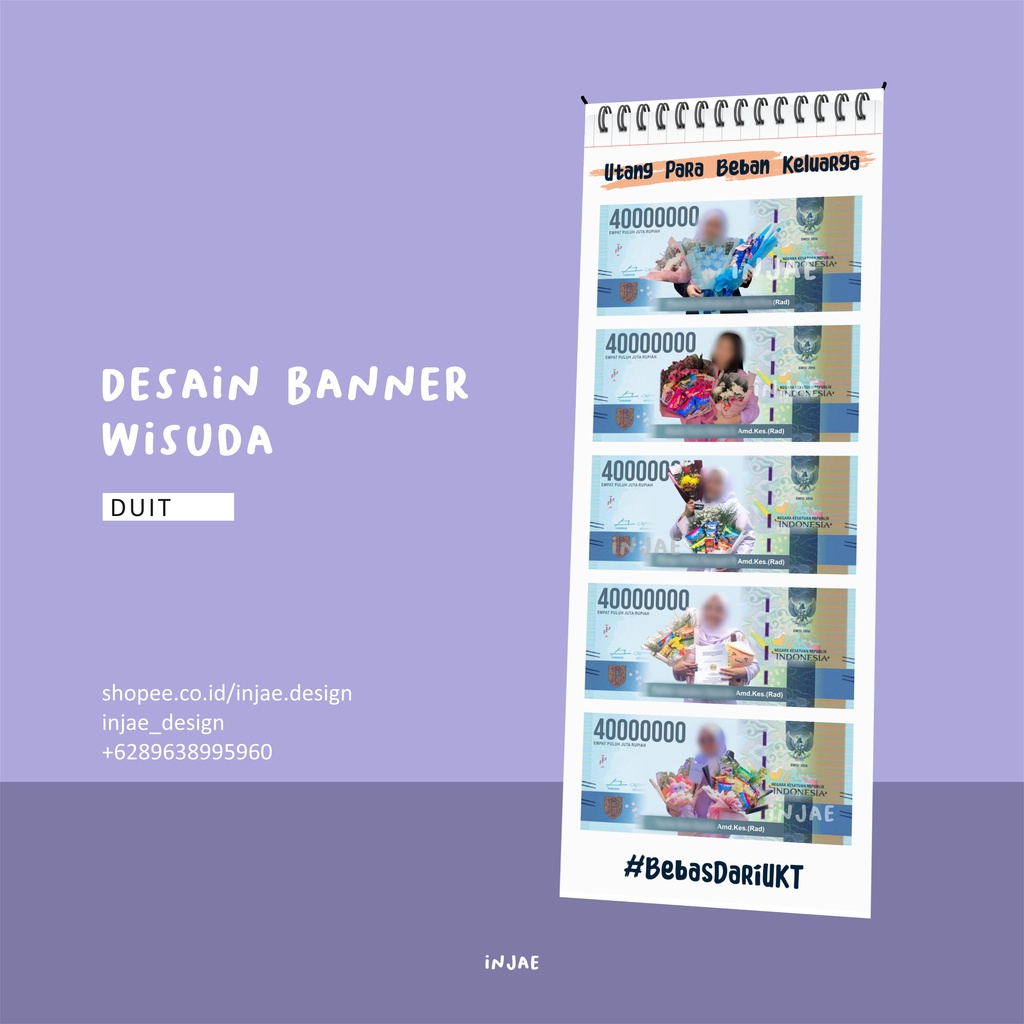 Jual INJAE DESIGN Banner Sidang Model UKT Banner Wisuda UKT Uang Hadiah ...