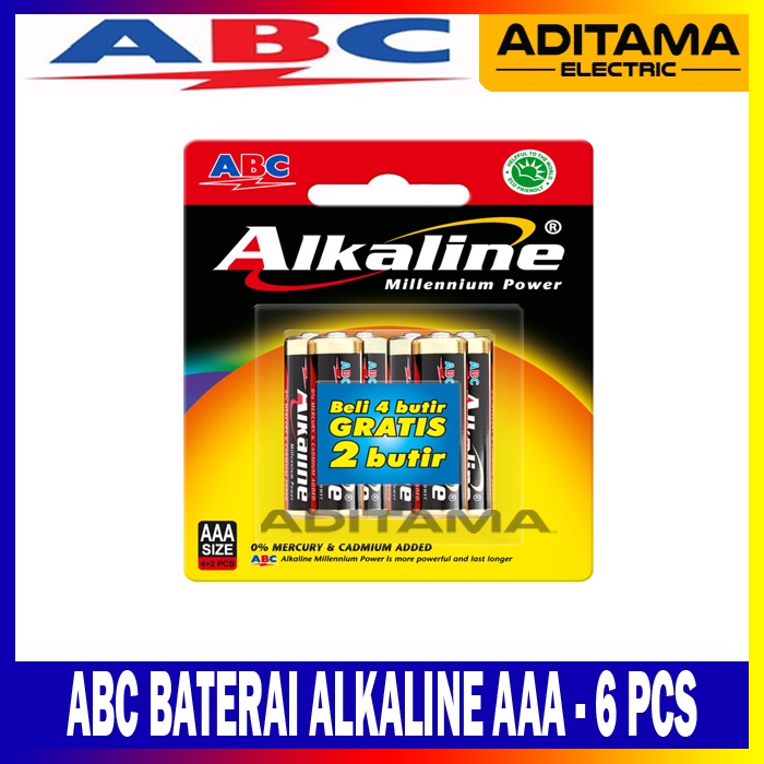 Jual BATERAI ABC ALKALINE AAA A3-6pcs | BATTERY ABC ALKALINE AAA-6Pcs ...