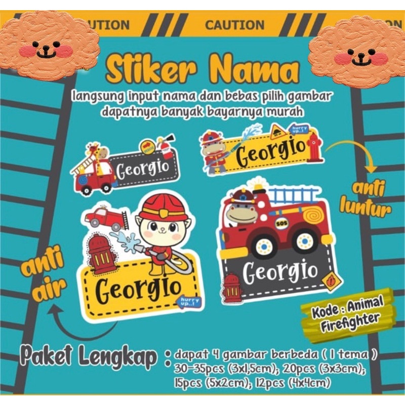 Jual Sticker label nama anak anti air/stiker label nama anak/stiker ...