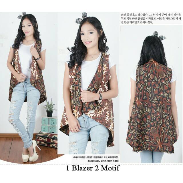 Jual Cahyadi bolero batik rompi panjang bolak balik | Shopee Indonesia