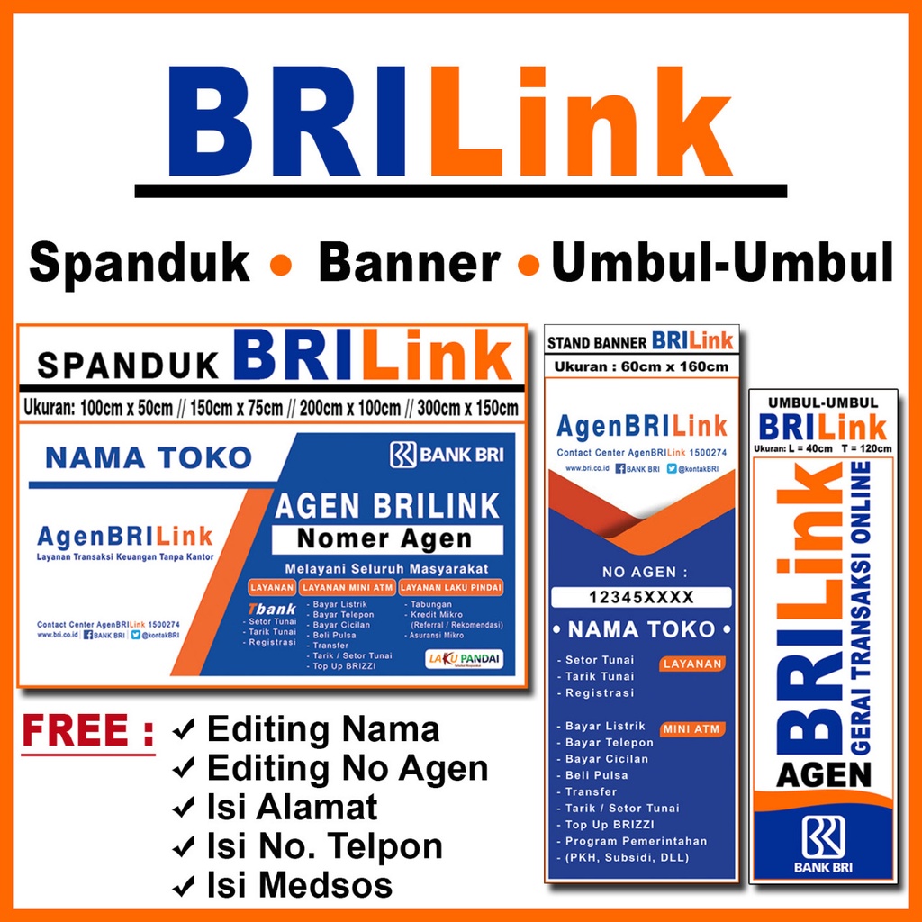 Jual BRILINK SPANDUK UMBUL UMBUL BANNER AGEN BRILINK CETAK SPANDUK FREE ...