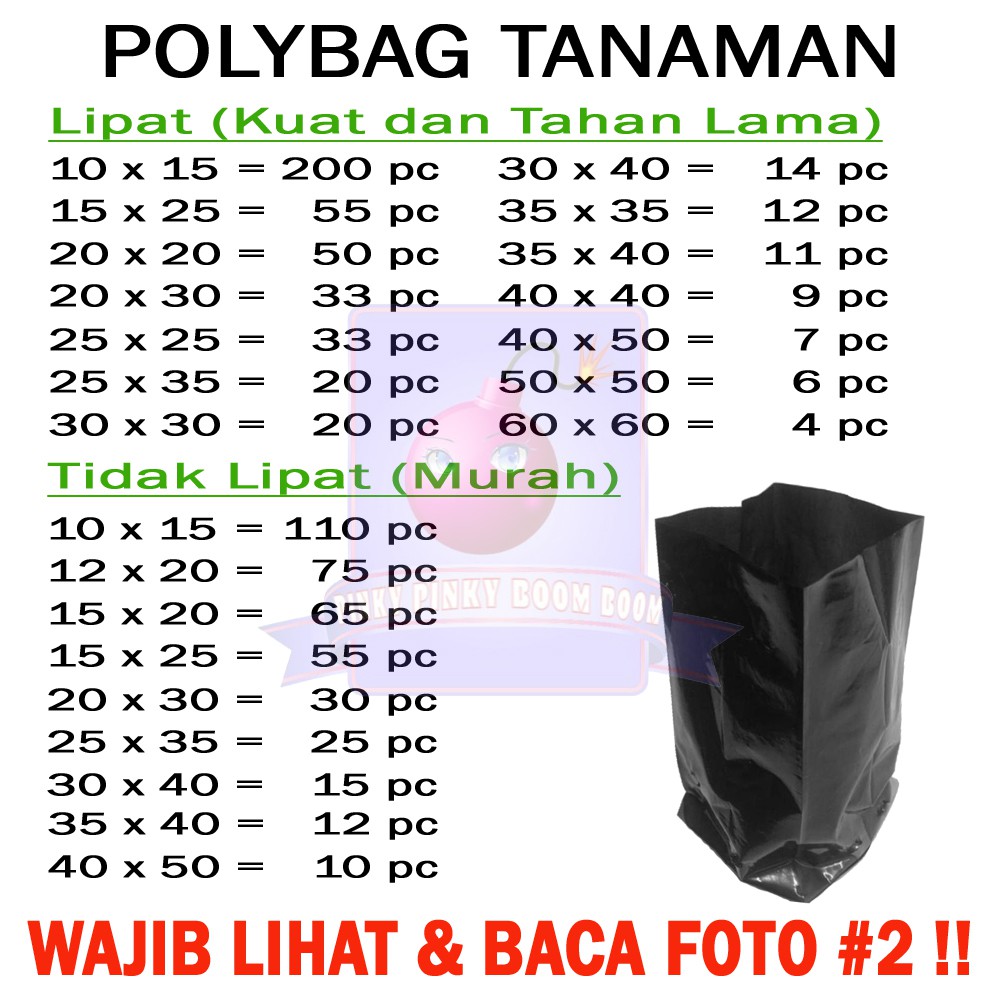 Jual Polybag / Polibag / Polibeg / Polibek / Kantong Tanaman / Plastik ...