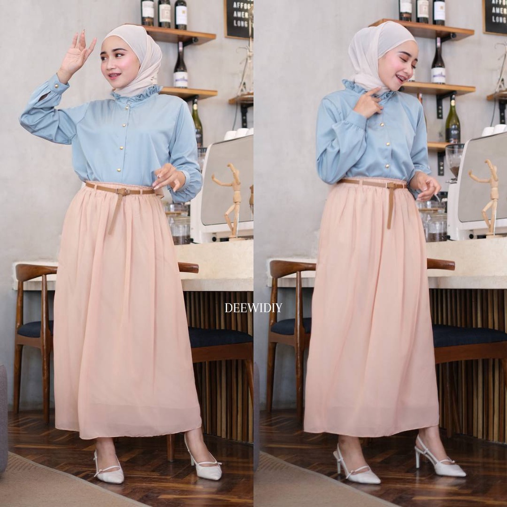 Jual ROK SIFON PANJANG WANITA | CHIFFON SKIRT DEEWIDIY | Shopee Indonesia