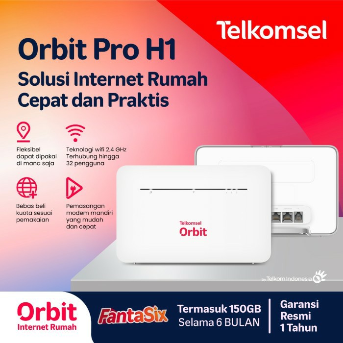 Jual Orbit Pro H1 Modem Router WiFi 4G High Speed-Telkomsel Orbit Pro ... Jual Orbit Pro H1 Modem Router WiFi 4G High Speed-Telkomsel Orbit Pro ...