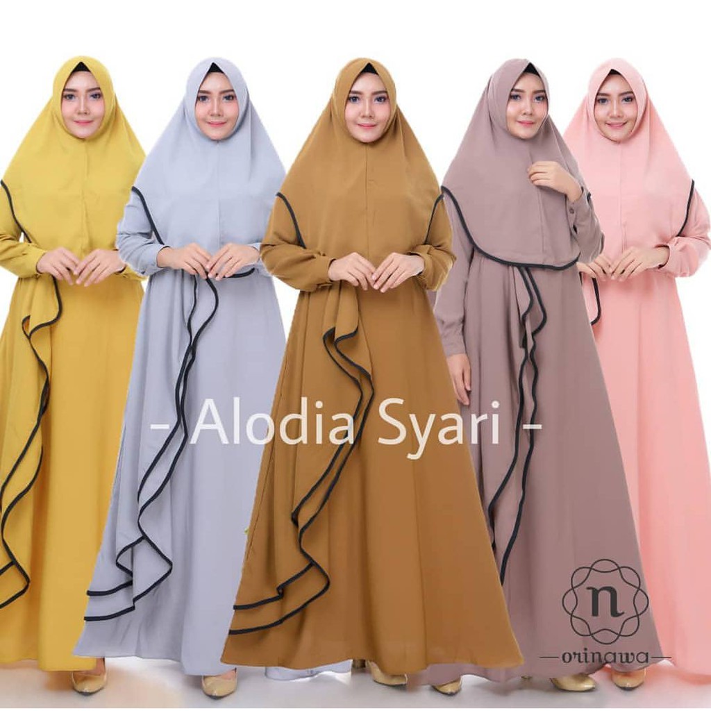 Jual ALODIA SYAR'I Gamis Syari Wanita Terbaru Gamis Wanita Hijab Gamis Set Syari Gamis Busui ...