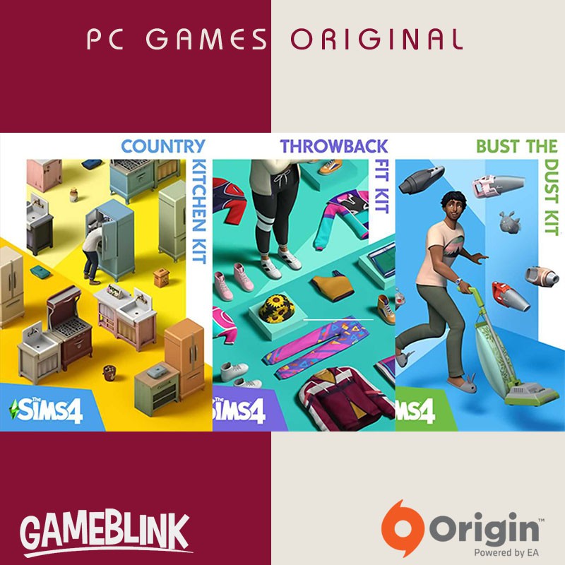 Jual The Sims 4 Throwback Fit Kit / Country Kitchen Kit / Bust The Dust ...