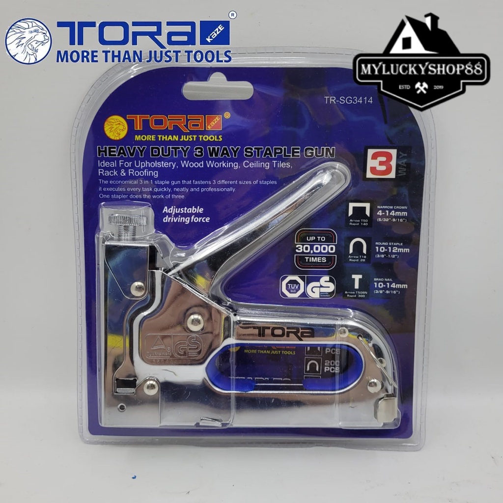 Jual Tora Staples Gun Heavy Duty 3in1 3 Way Hekter Stapless Tembak Jok ...