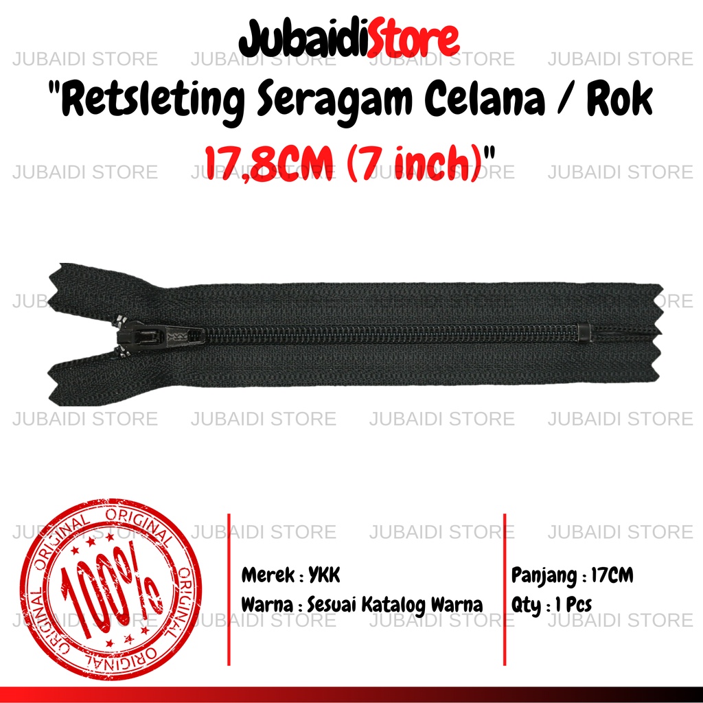 Jual Retsleting Seragam Rok Dan Celana Zipper Ykk 17CM Pcs | Shopee ...