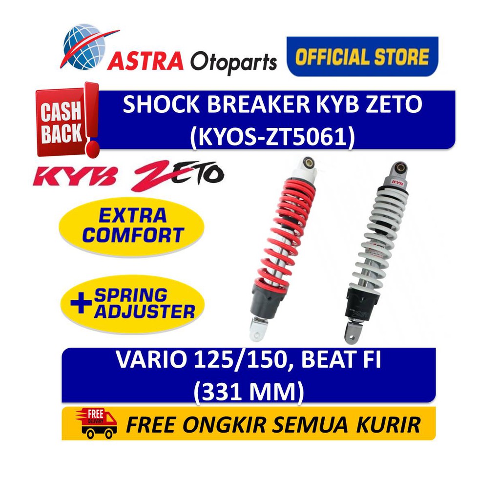 Jual Shock Breaker Belakang KAYABA KYB ZETO Vario 125 Vario 150 BEAT FI SPRING ADJUSTER (KYOS ...