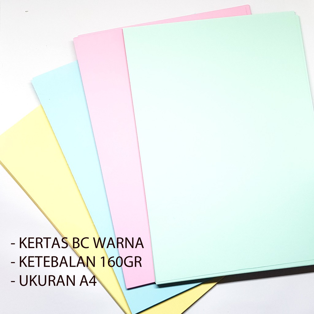 Jual Kertas BC 160gr Warna Ukuran A4 Harga Murah Packing Rapi dan Aman ...