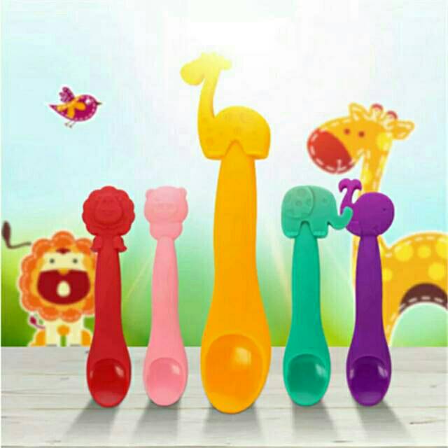 Jual Sendok silikon bayi / Silicone spoon baby / sendok makan bayi ...