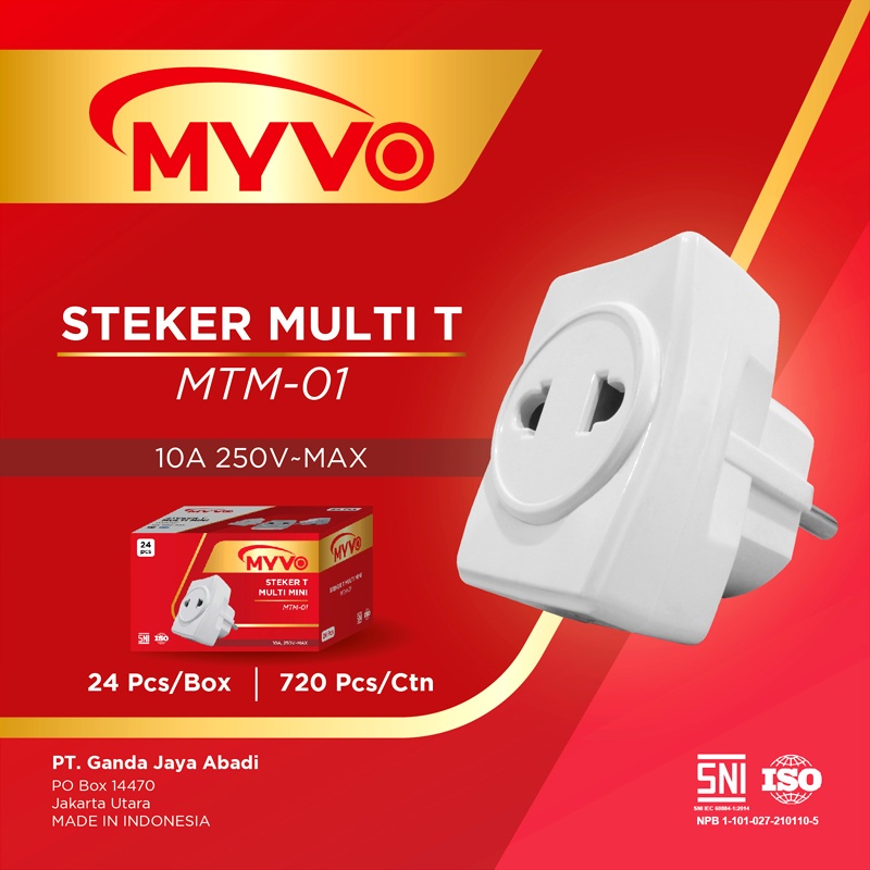 Jual STEKER T MULTI COLOKAN LISTRIK MYVO MTM-01 | Shopee Indonesia