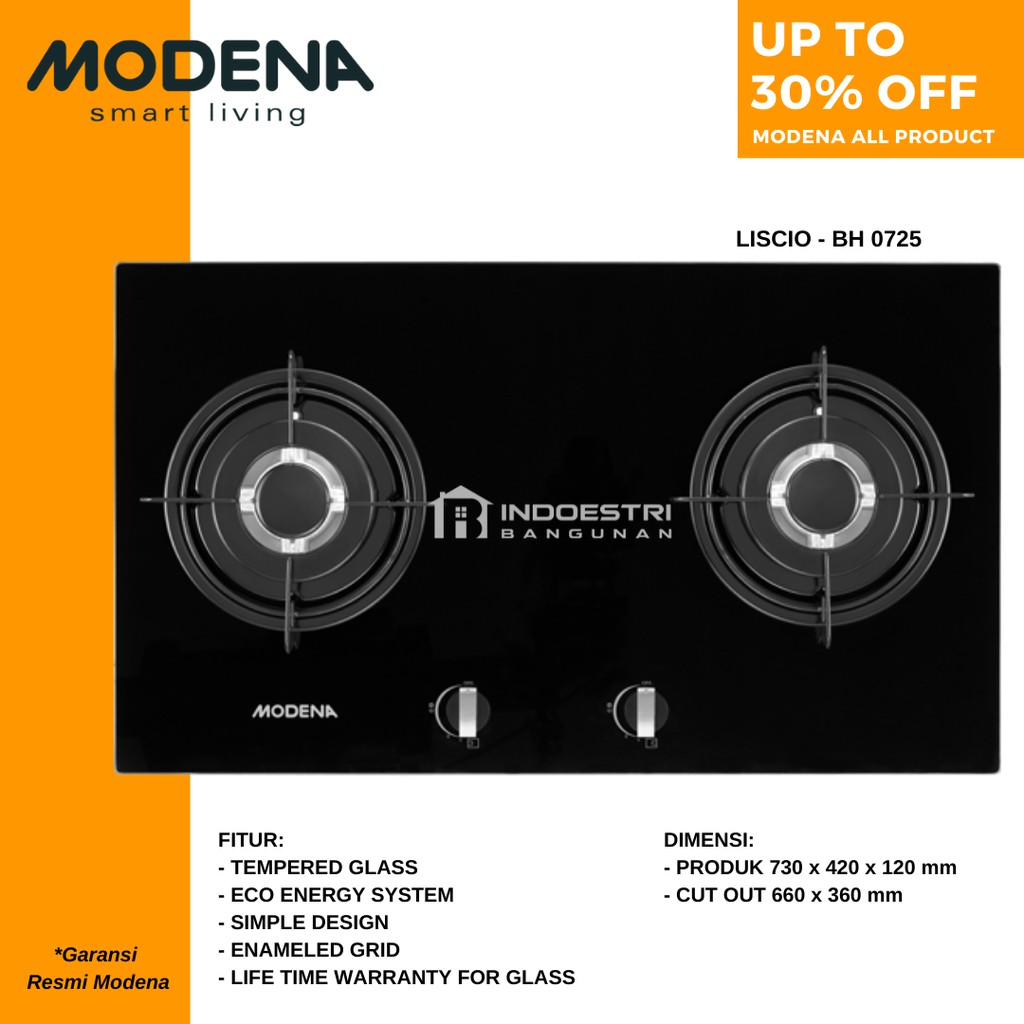 Ukuran Kompor Gas 2 Tungku Modena TERBARU KOMPOR TANAM 2 TUNGKU SANEX