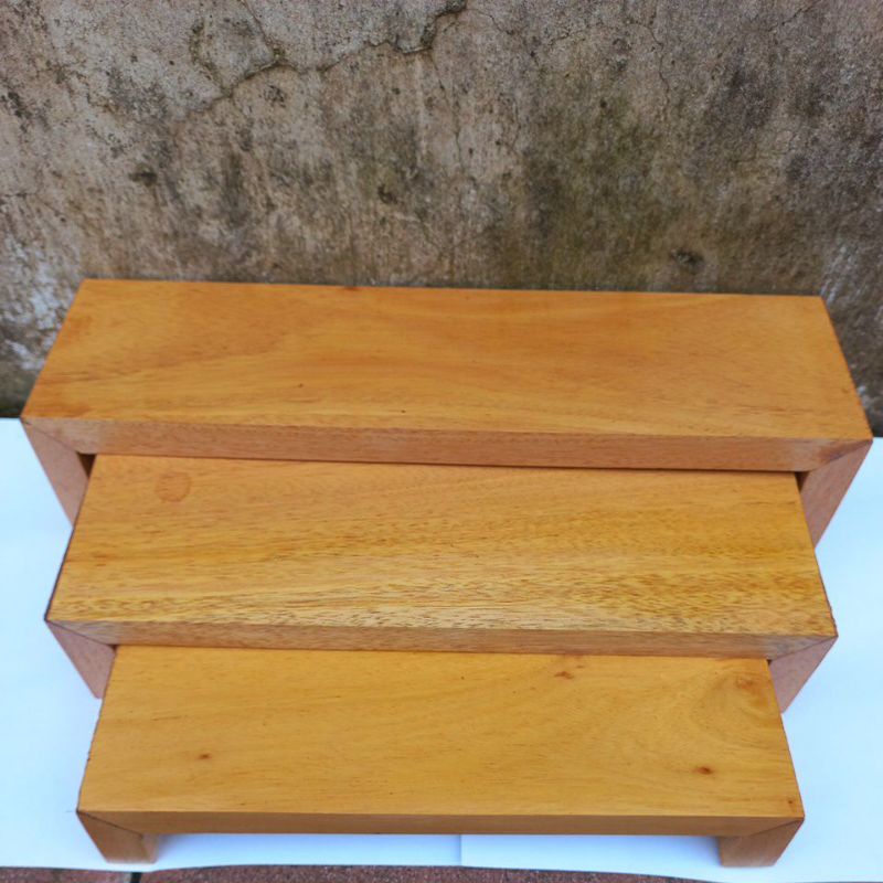 Jual Display Rak susun 3 Pajangan produk Rak tangga kayu Rak ...