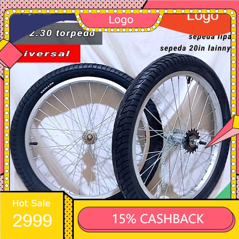 Jual Roda sepeda 20 x 2.30 torpedo fullset siap pakai depan belakang ...