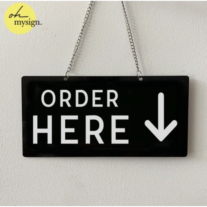 Jual SIGN BOARD ORDER HERE | SIGNAGE PESAN DISINI | Shopee Indonesia
