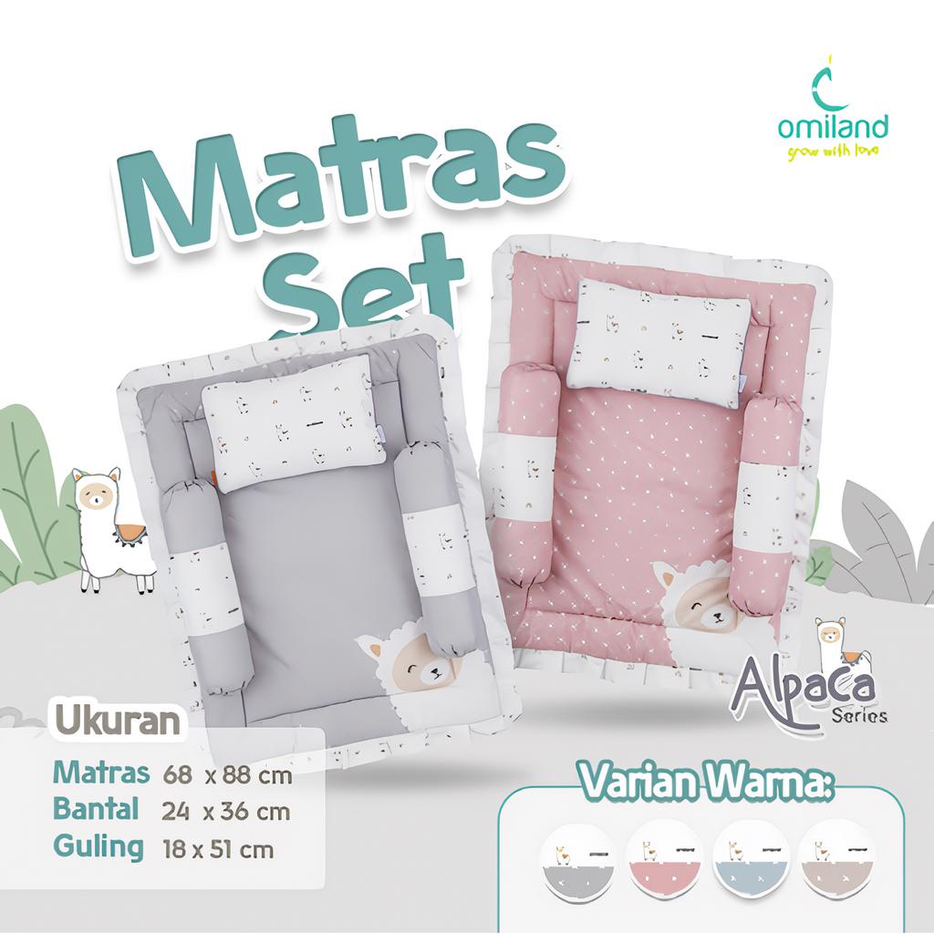 Jual Omiland Baby Mattress Matras Bayi Set Bantal + Guling Motif Alpaca ...