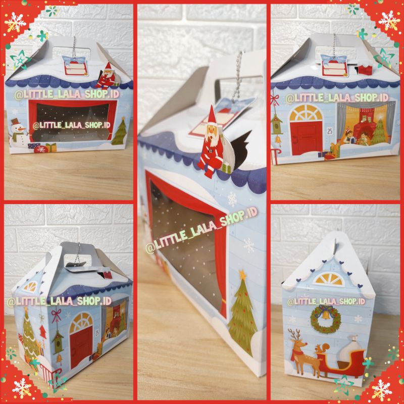 Jual Christmas Giftbox design cerobong asap dan jendela muat 4-6 toples ...
