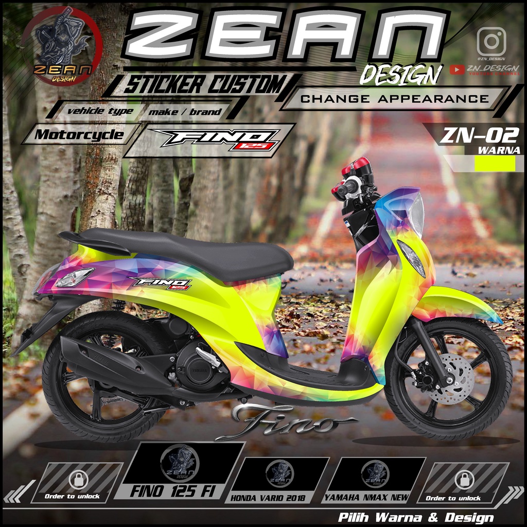 Jual Decal Sticker Fullbody Motor Yamaha Fino FI 125 Motif Racing ...