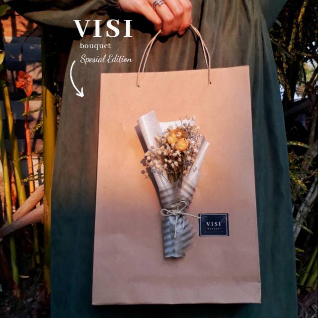 Jual Paper bag tas unik bungkus kado buket bunga kering dried flower ...