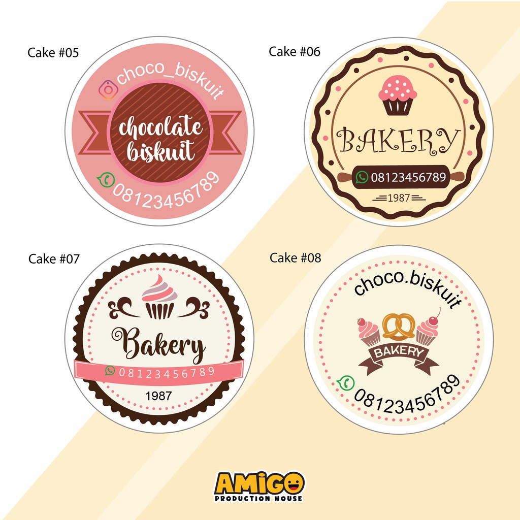 Jual jasa design simple sticker kemasan produk makanan minuman roti ...