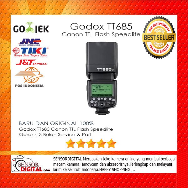 Jual Godox TT685 TT-685 Canon TTL Flash Speedlite | Shopee Indonesia