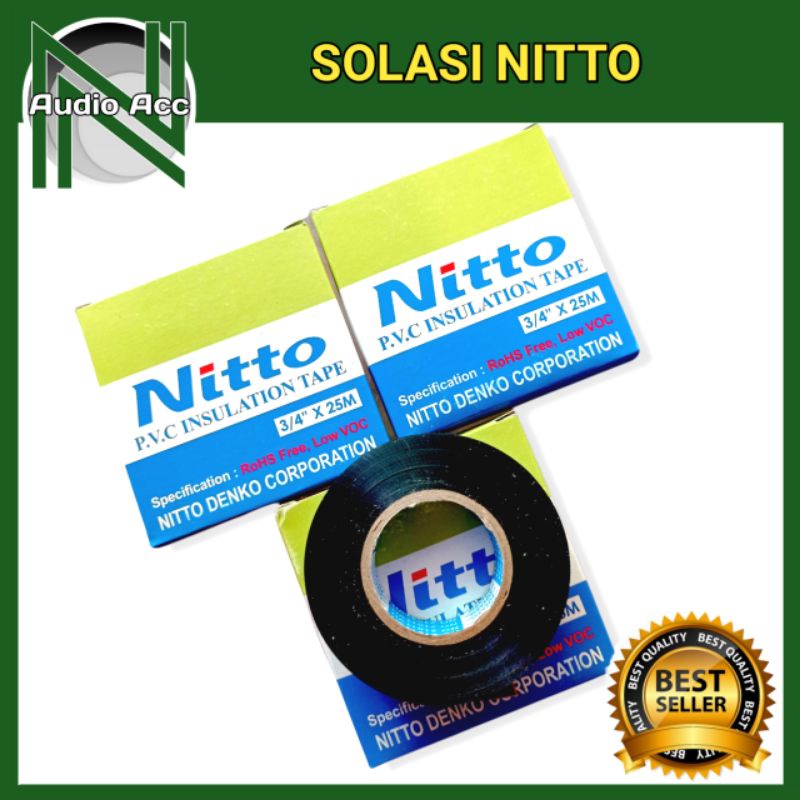 Jual Isolasi Nitto Hitam / Isolasi Kabel Nitto Hitam /Insulation Tape ...