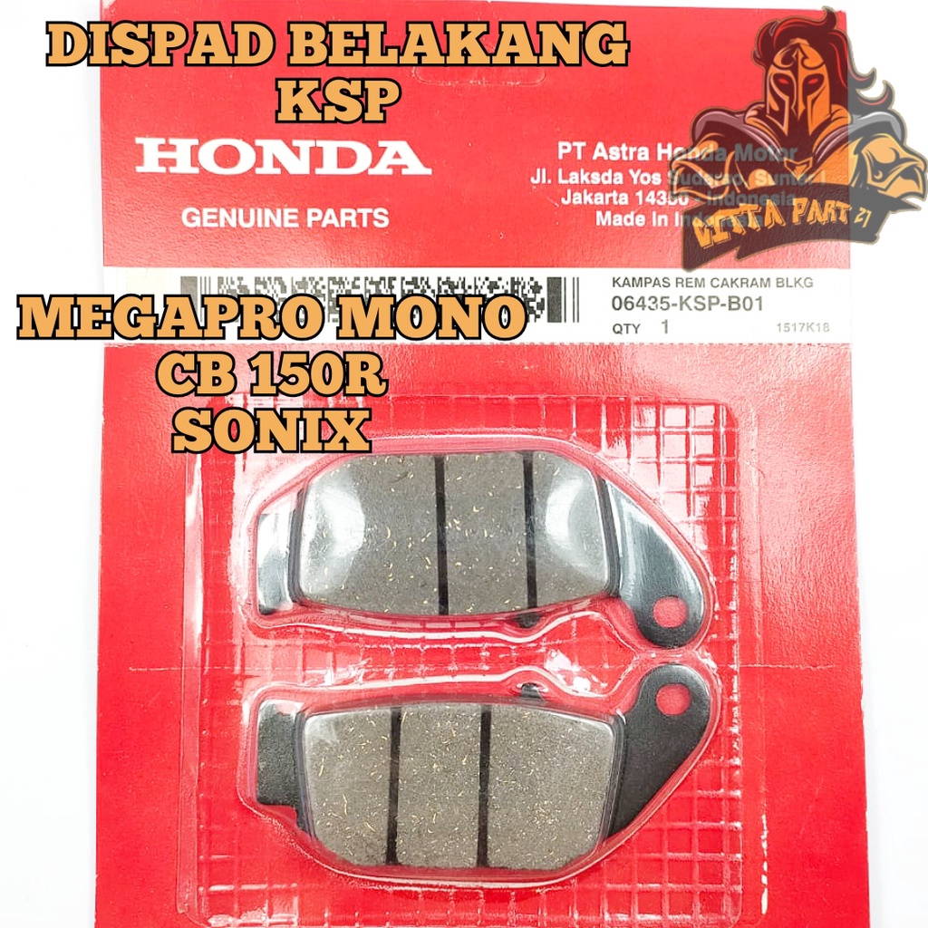 Jual DISPAD DISC PAD KAMPAS REM BELAKANG HONDA KSP KUALITAS ASLI ...