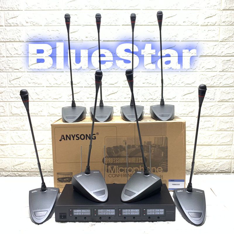 Jual Mic Wireless Podium Anysong PMM 2028 Original 8 Mic Meja | Shopee ...