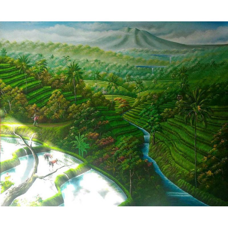 Jual Lukisan murah poster murah hiasan dinding gambar pegunungan dan ...