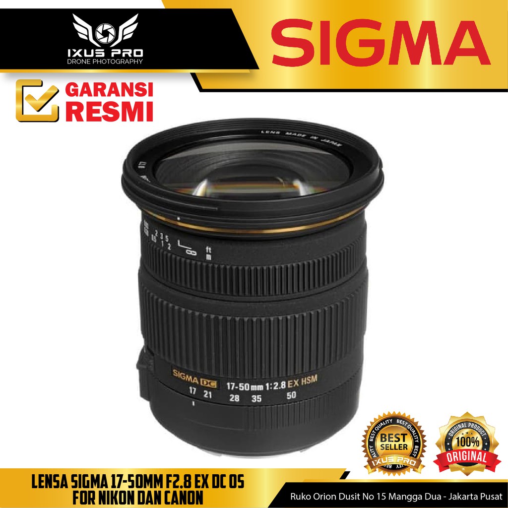 Jual LENSA SIGMA 17-50MM F2.8 EX DC OS HSM FOR CANON DAN NIKON | Shopee ...