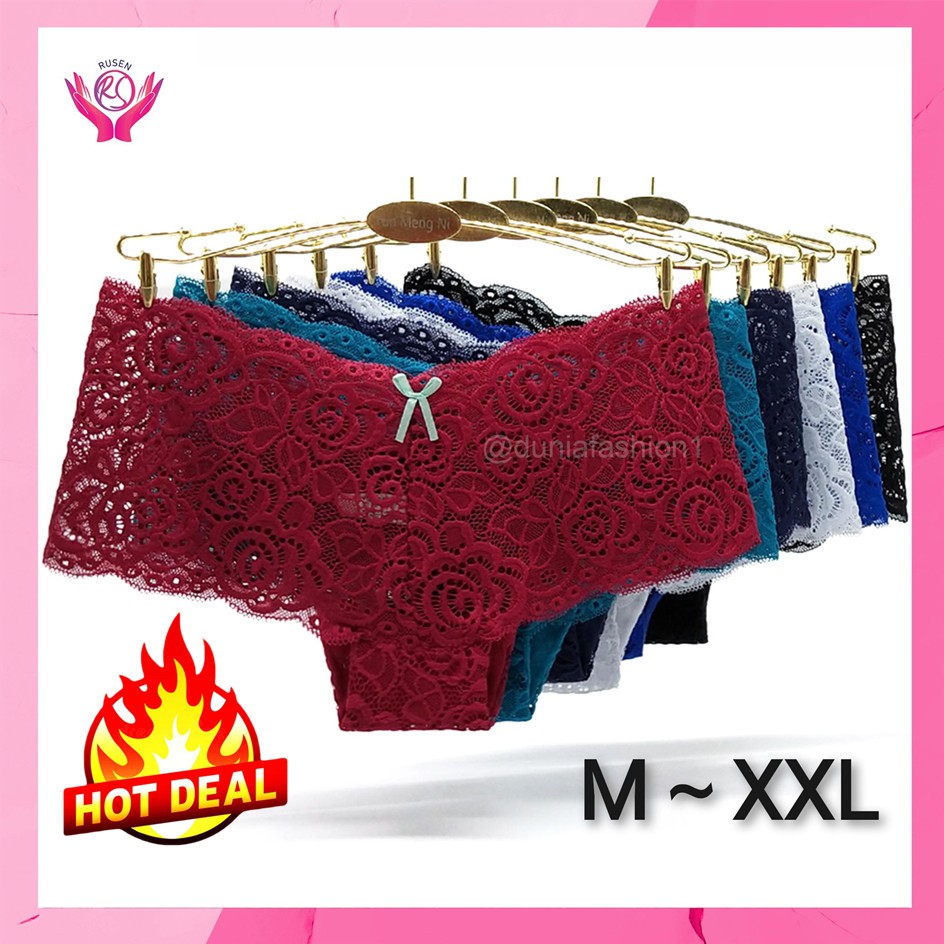 Jual Celana Dalam Wanita Brukat sexy dengan Hollow-Out dan Bahan Lace Warna cd Wanita Transparan ...