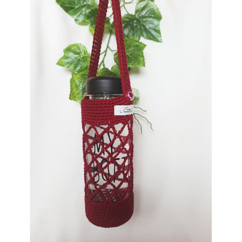 Jual cover botol air minum rajut. crochet bottle holder. tas air minum ...