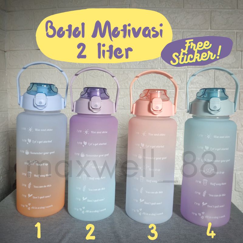 Jual BOTOL MOTIVASI/BOTOL VIRAL 2 LITER/BOTOL PENANDA WAKTU | Shopee ...