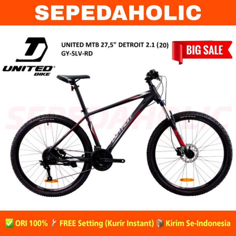 Jual Sepeda Gunung MTB UNITED DETROIT 2.1 Ukuran 27.5 Inch Alloy 27 ...