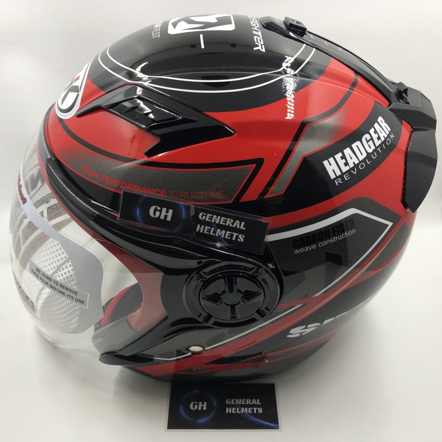 Jual Helm NHK Gladiator Touring Red Silver Merah Double Visor Half Face ...