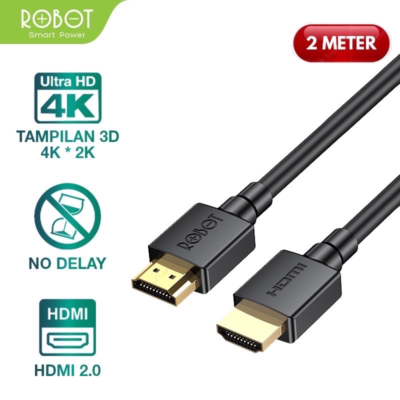 Jual (ROBOT FH-02) Kabel HDMI ultra HD 4K 3D Hight Definition Panjang 2 ...