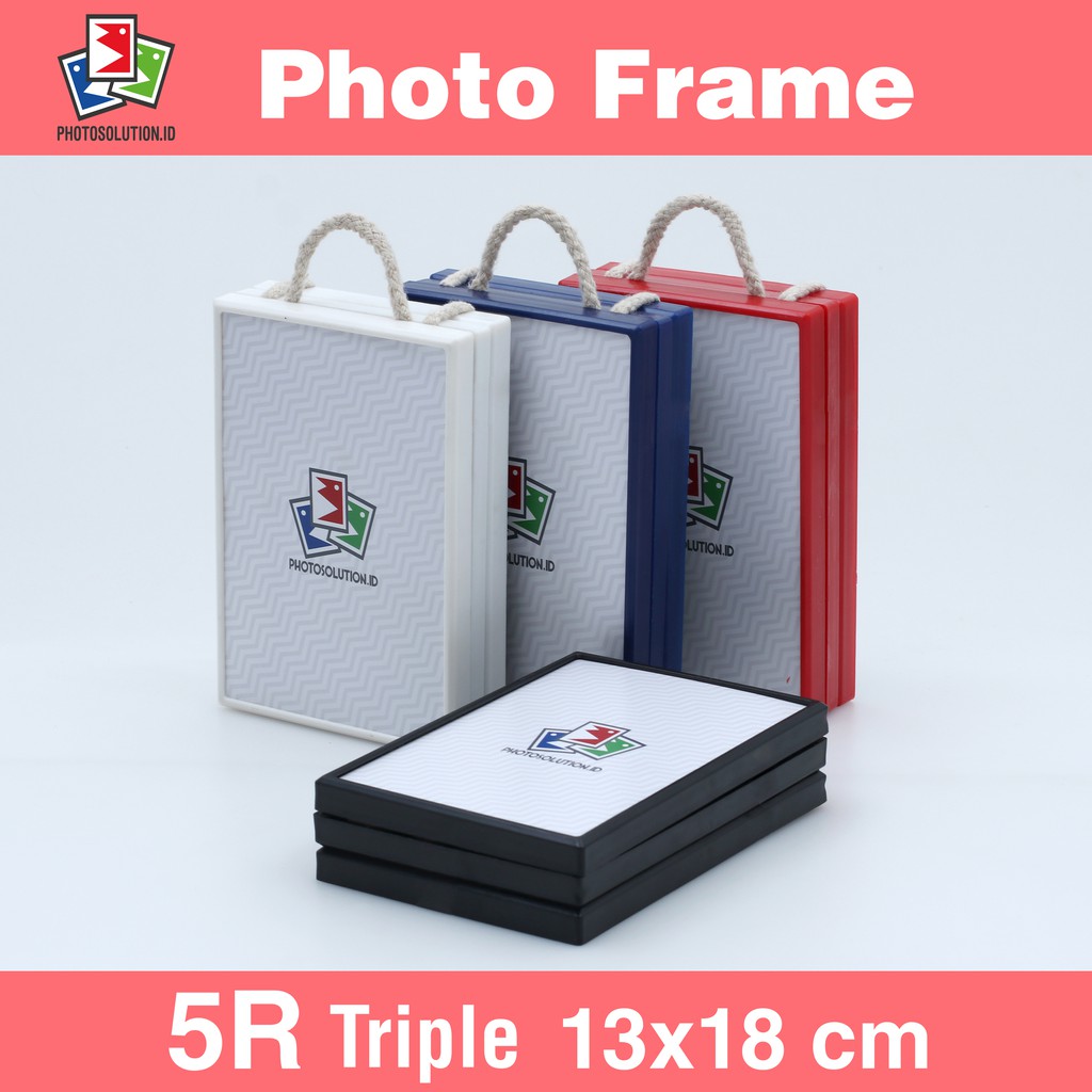 Jual Bingkai Foto 5R Triple Minimalis Pakai Kaca - Photo Frame FB ...