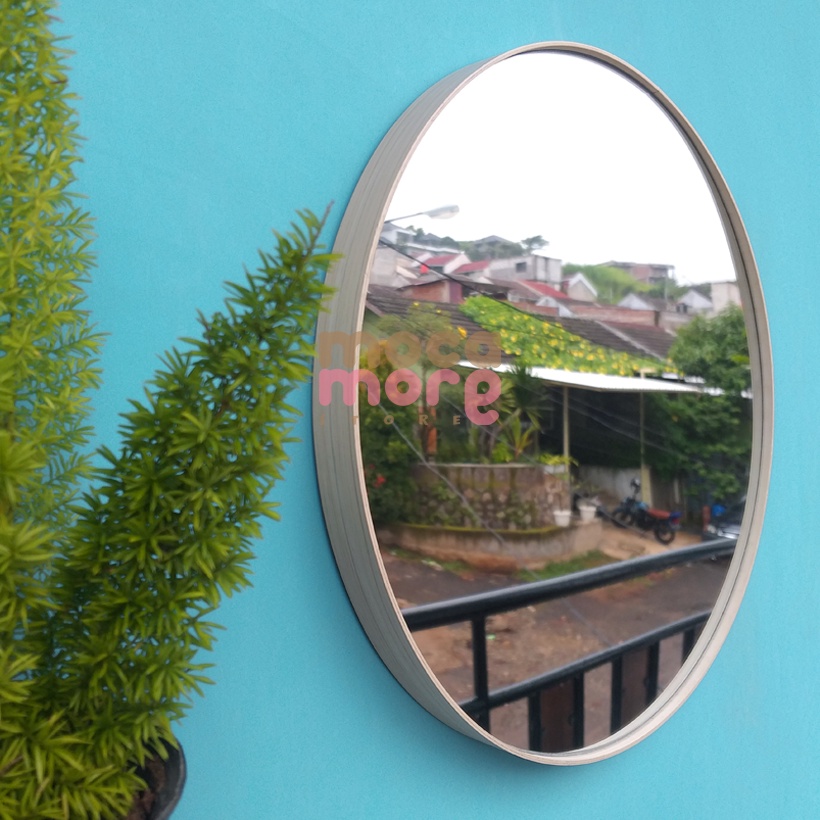 Jual Cermin Dinding Aesthetic Tali Linen - Kaca Bulat Frameless ...