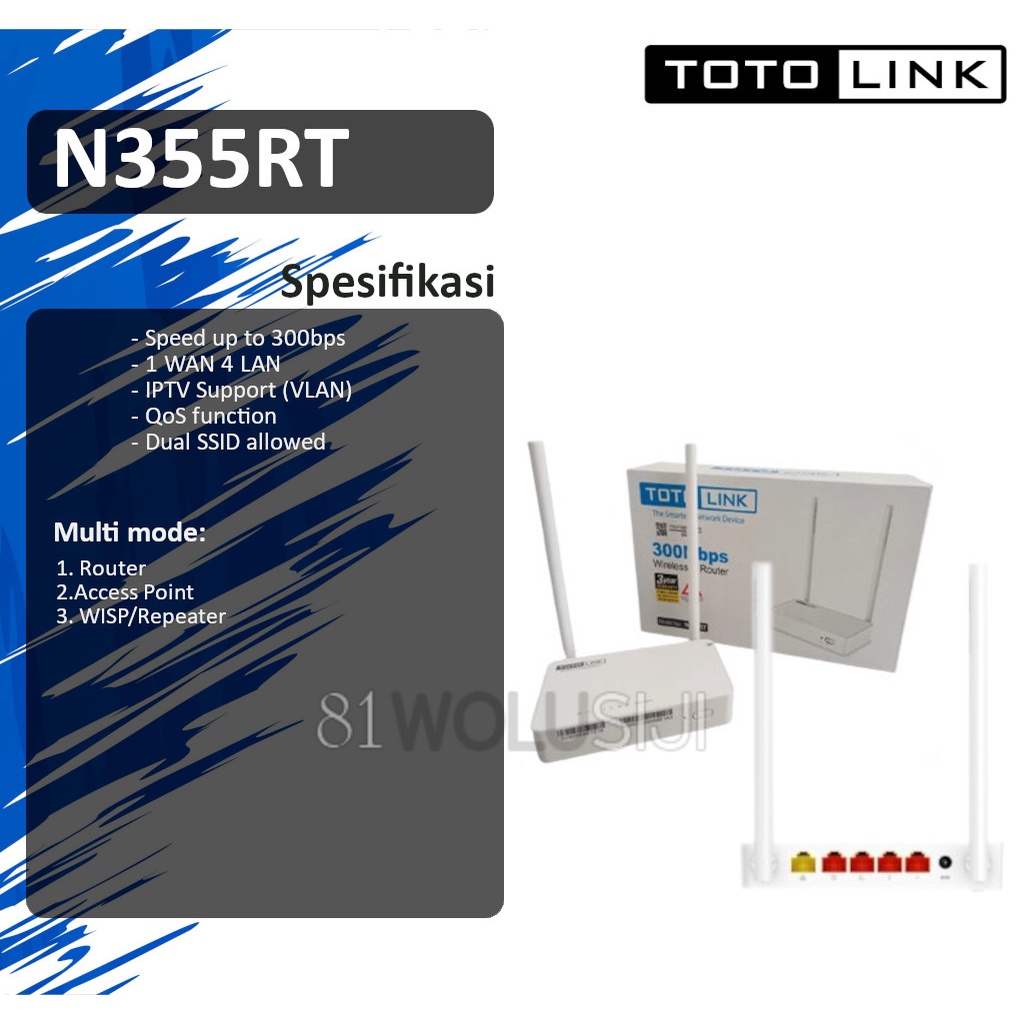 Jual Totolink N355RT Wireless N 300Mbps indoor router - IPTV Support ...